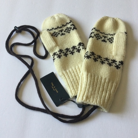rag & bone | Accessories | Rag Bone Brooke Wool Mittens With Neck Cord ...